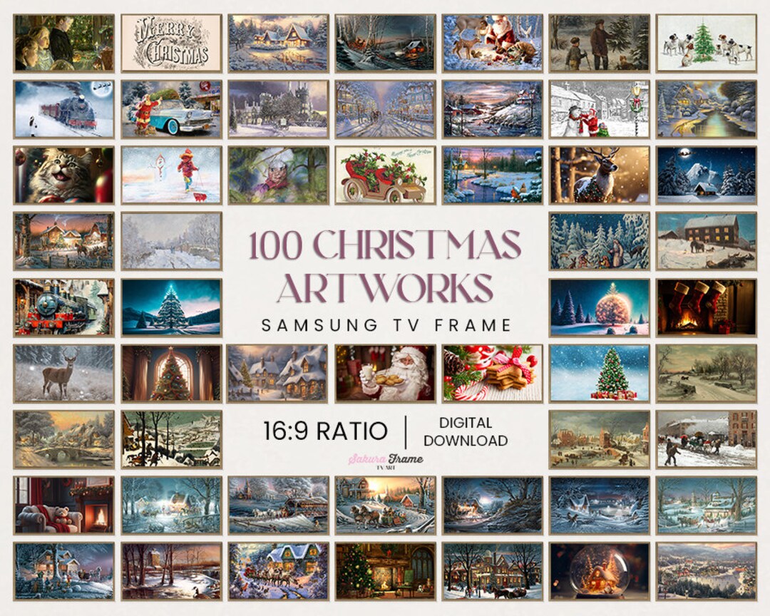 100 Traditional Christmas Art 4k Samsung Frame TV Art , Christmas Art ...