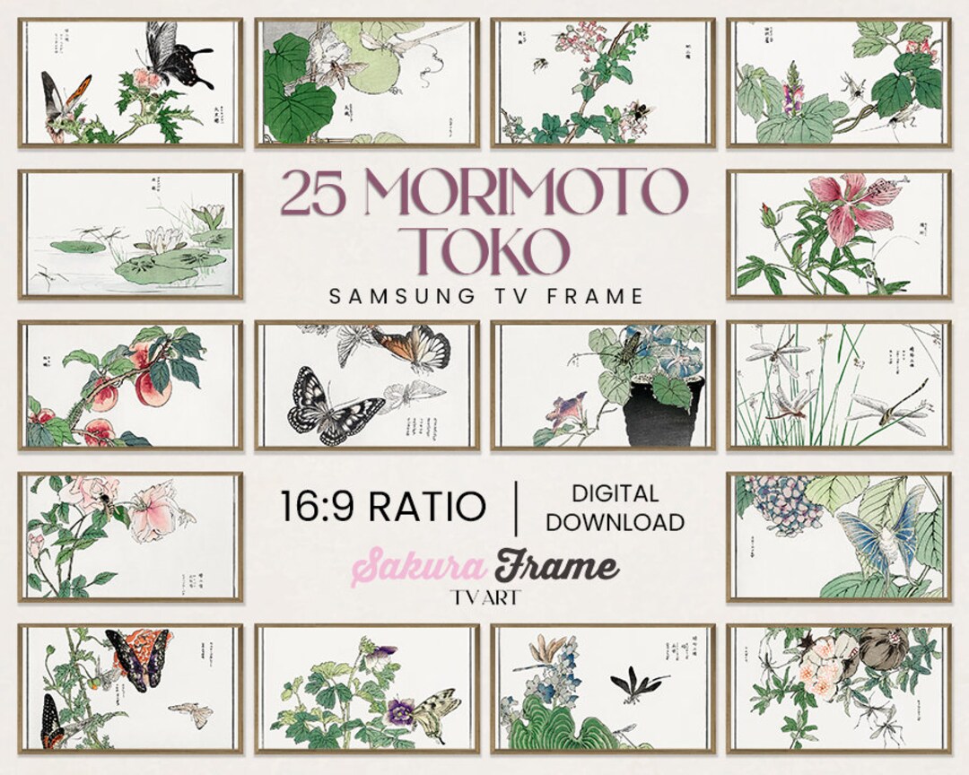 Morimoto Toko Japanese Floral TV Art - 4K Digital Download - Etsy