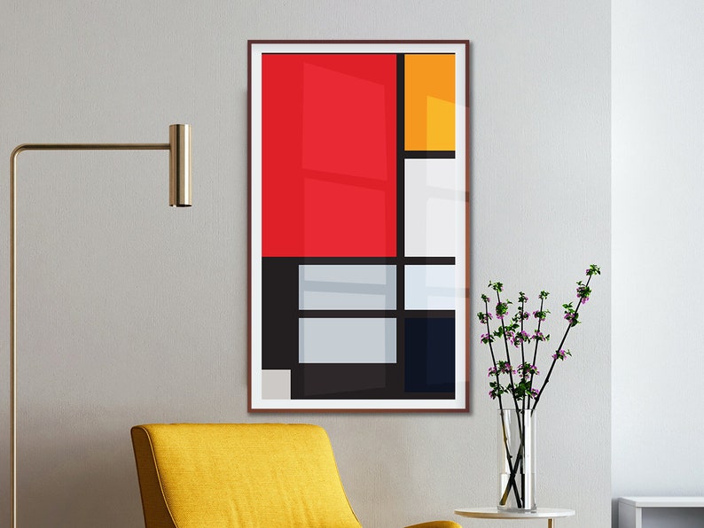 Piet Mondrian Frame TV Art – 25 Vertical Geometric Prints (digital ...