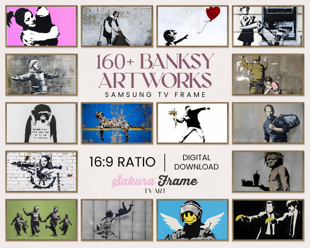 Banksy Art 4K Mega Bundle – Digital Frame TV Art Collection Compatible ...