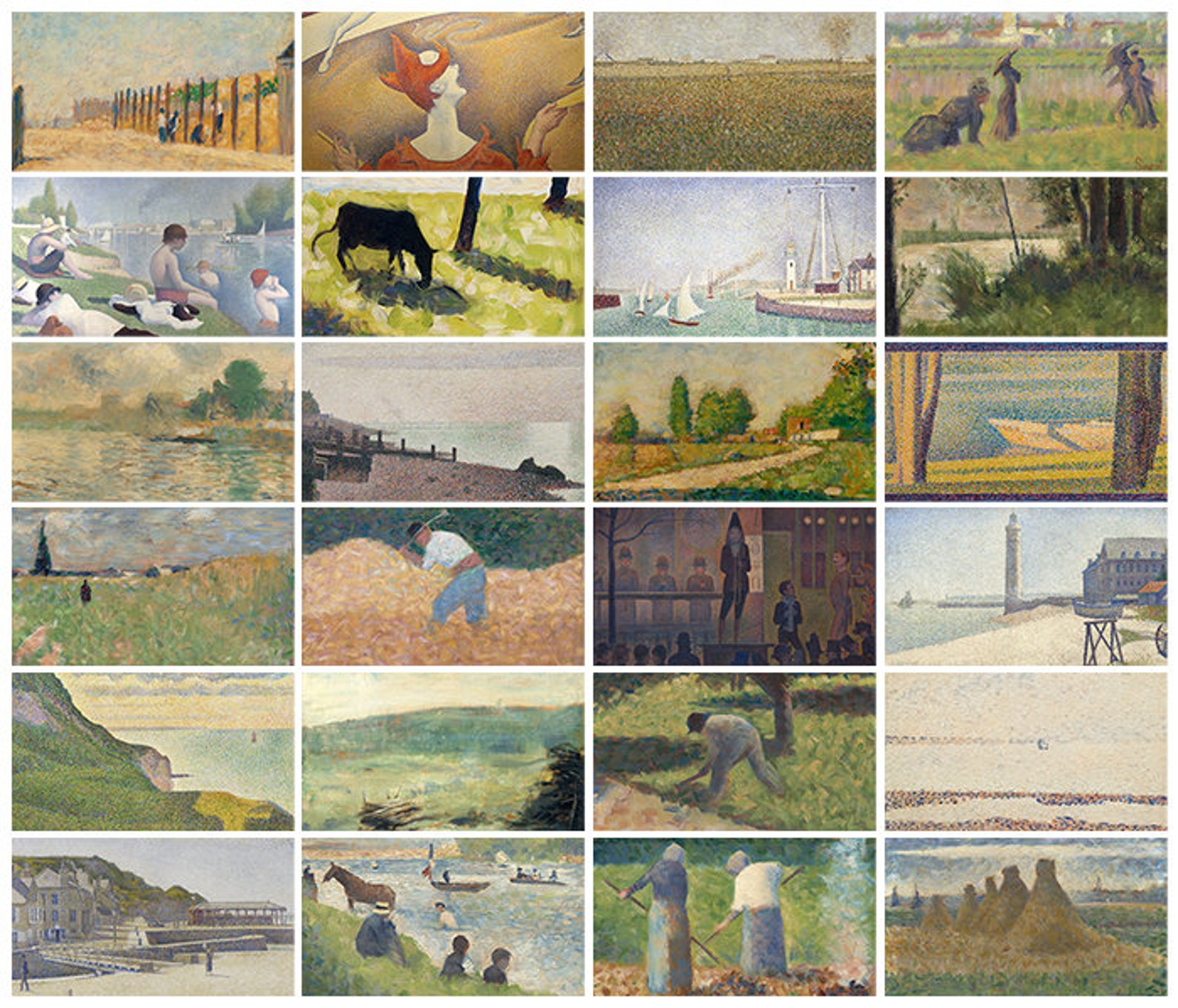 50 Georges Seurat 4k Samsung Frame TV Art Set, Frame TV Art Bundle ...