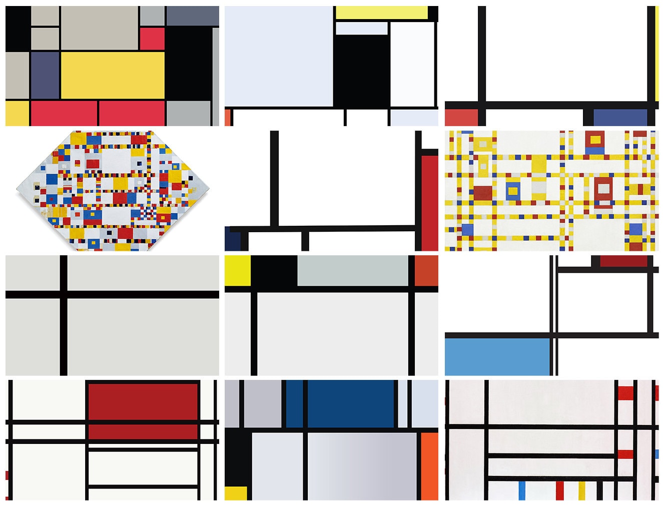 25 Piet Mondrian 4k Samsung Frame TV Art Collection, Frame TV Abstract Art Bundle, Digital Art ...