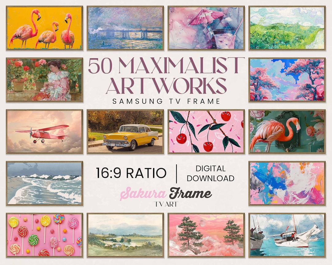 Pink Maximalist Frame TV Art Gallery – 50 Bold 4K Contemporary Digital ...