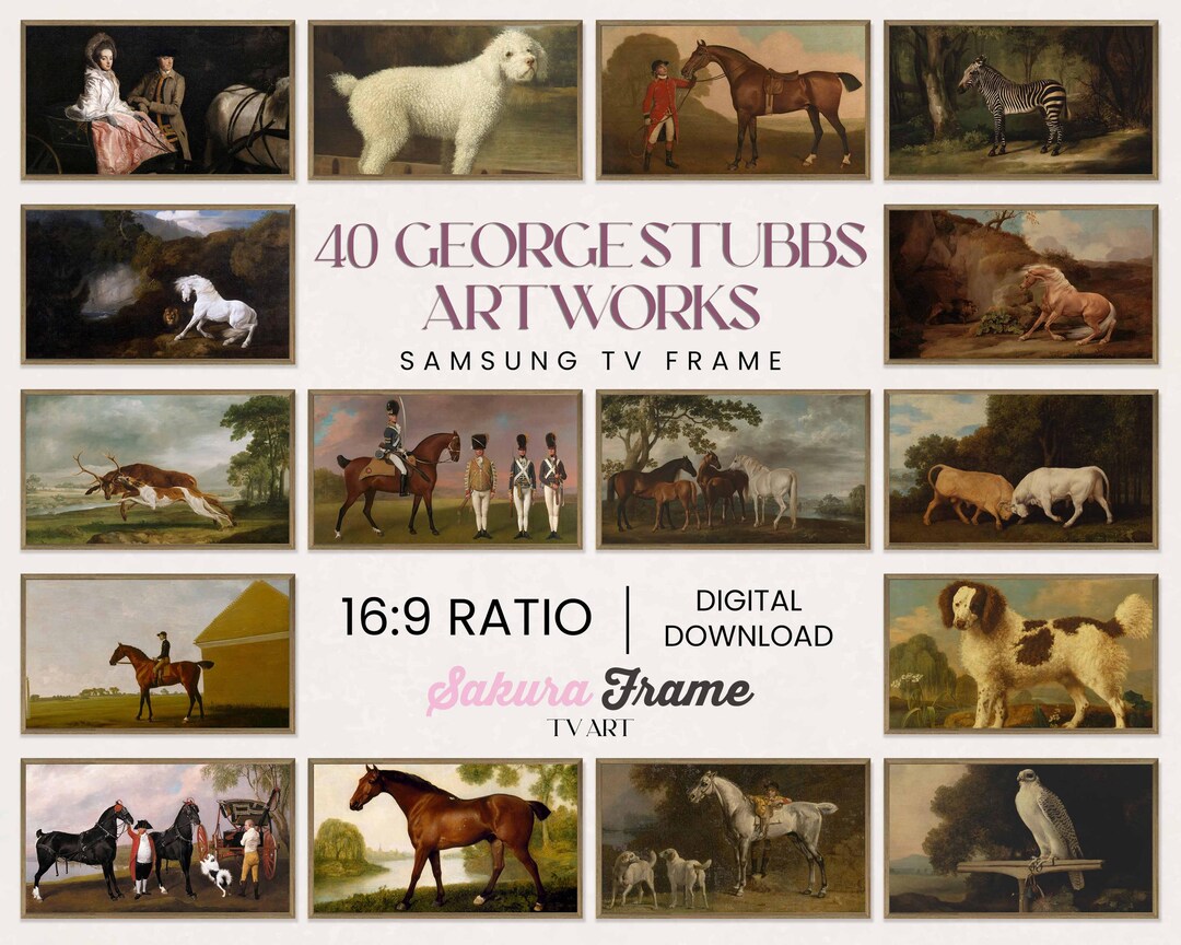 40 George Stubbs 4k Samsung Frame TV Art Bundle, Vintage Frame TV Art ...