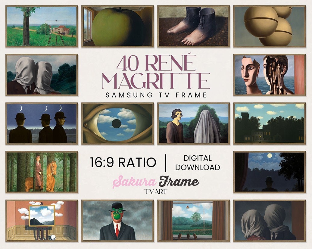40 Rene Magritte Art 4k Samsung Frame TV Art Set, Frame TV Download Art ...