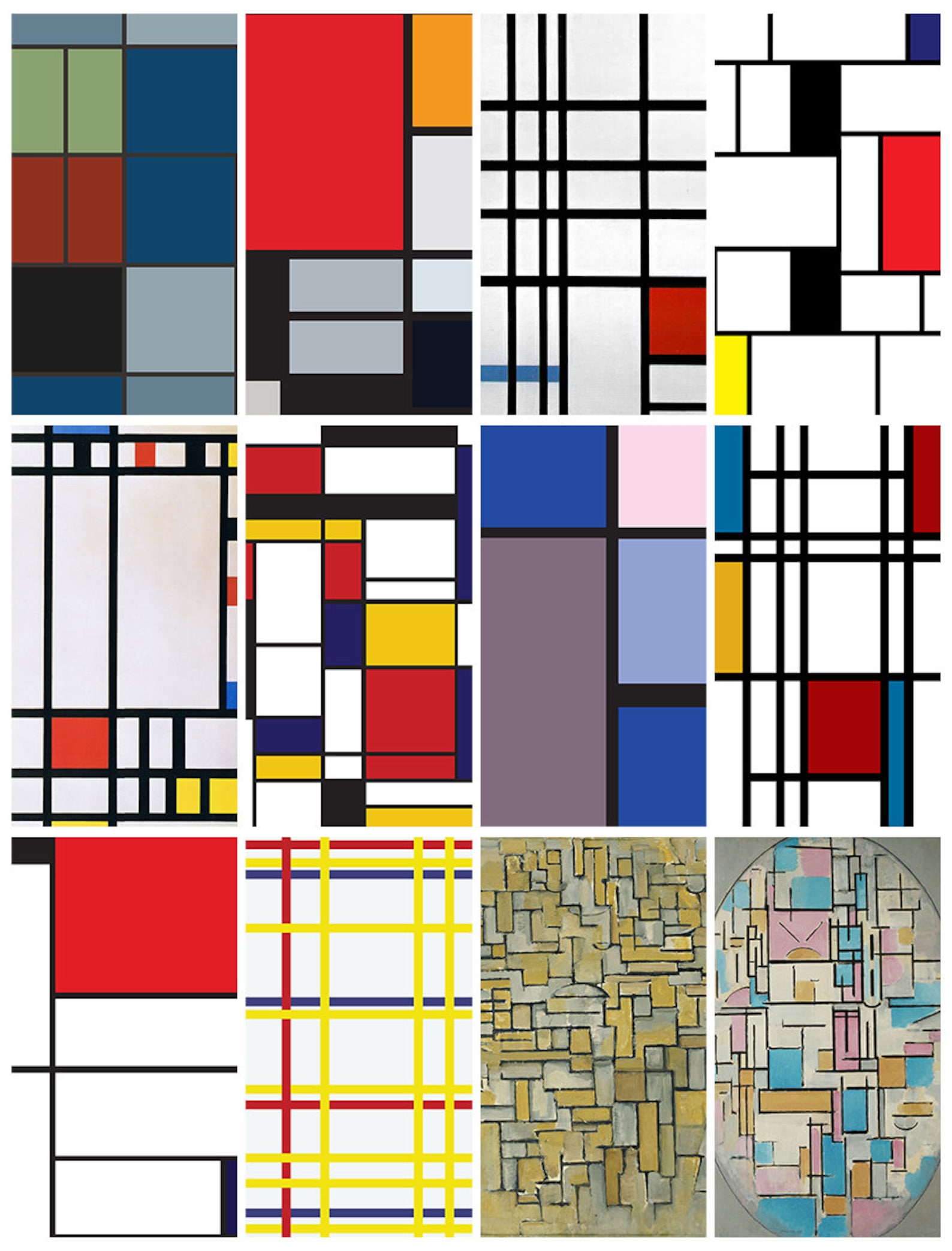 Piet Mondrian Frame TV Art – 25 Vertical Geometric Prints (digital ...
