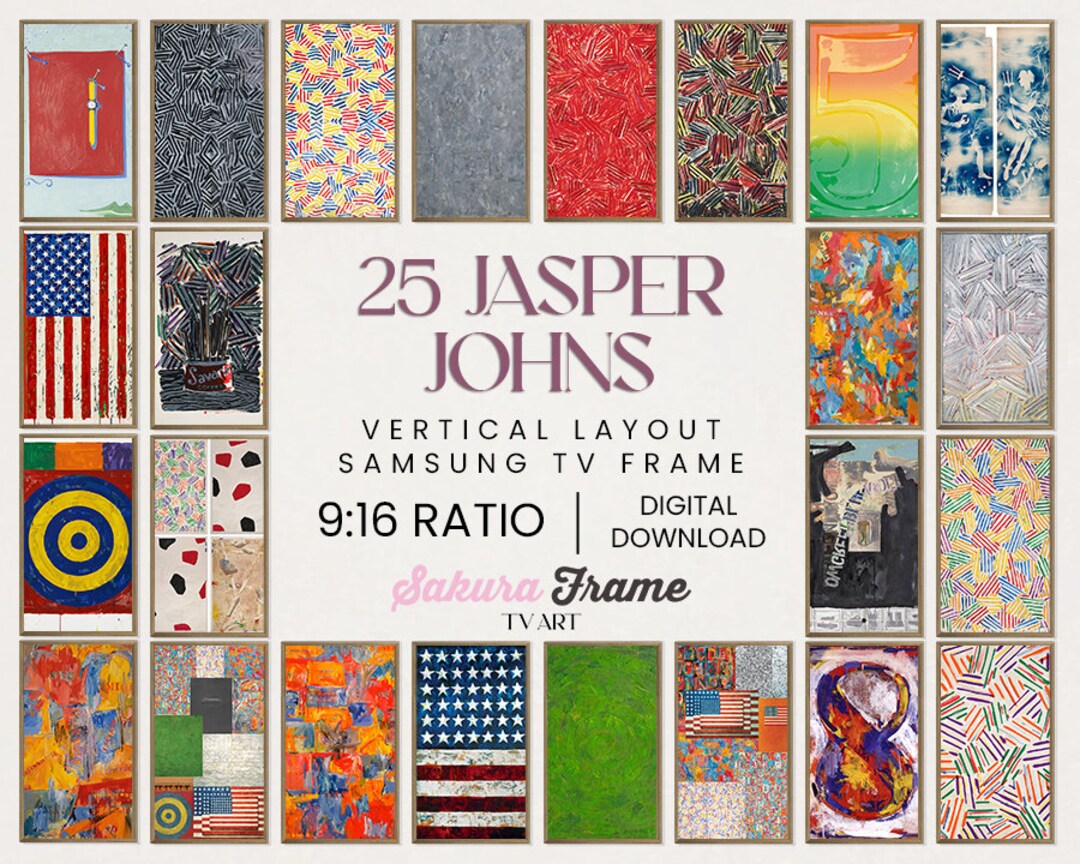 25 Jasper Johns Art 4k Samsung Frame TV Art Vertical Layout, Frame TV ...