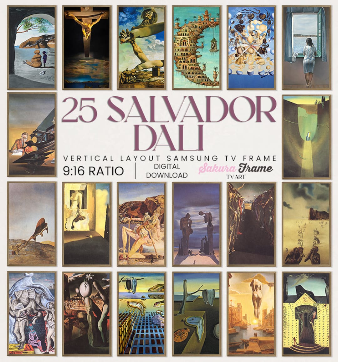 25 Salvador Dali Vertical Format Samsung Frame TV Art Collection, Frame ...