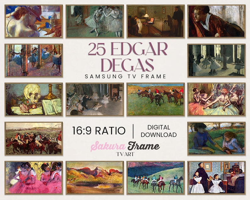 25 Edgar Degas 4k Samsung Frame TV Artwork Collection, Frame TV Ballet ...