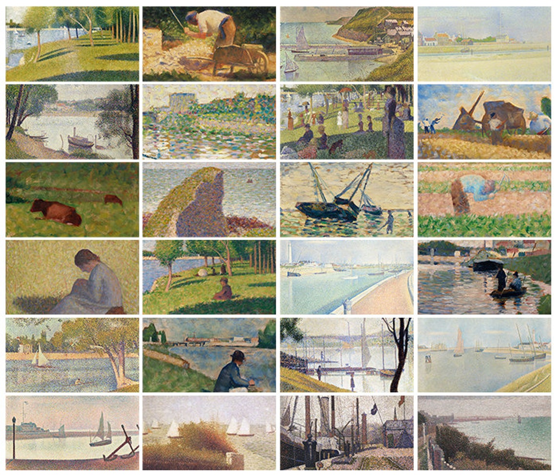 50 Georges Seurat 4k Samsung Frame TV Art Set, Frame TV Art Bundle ...