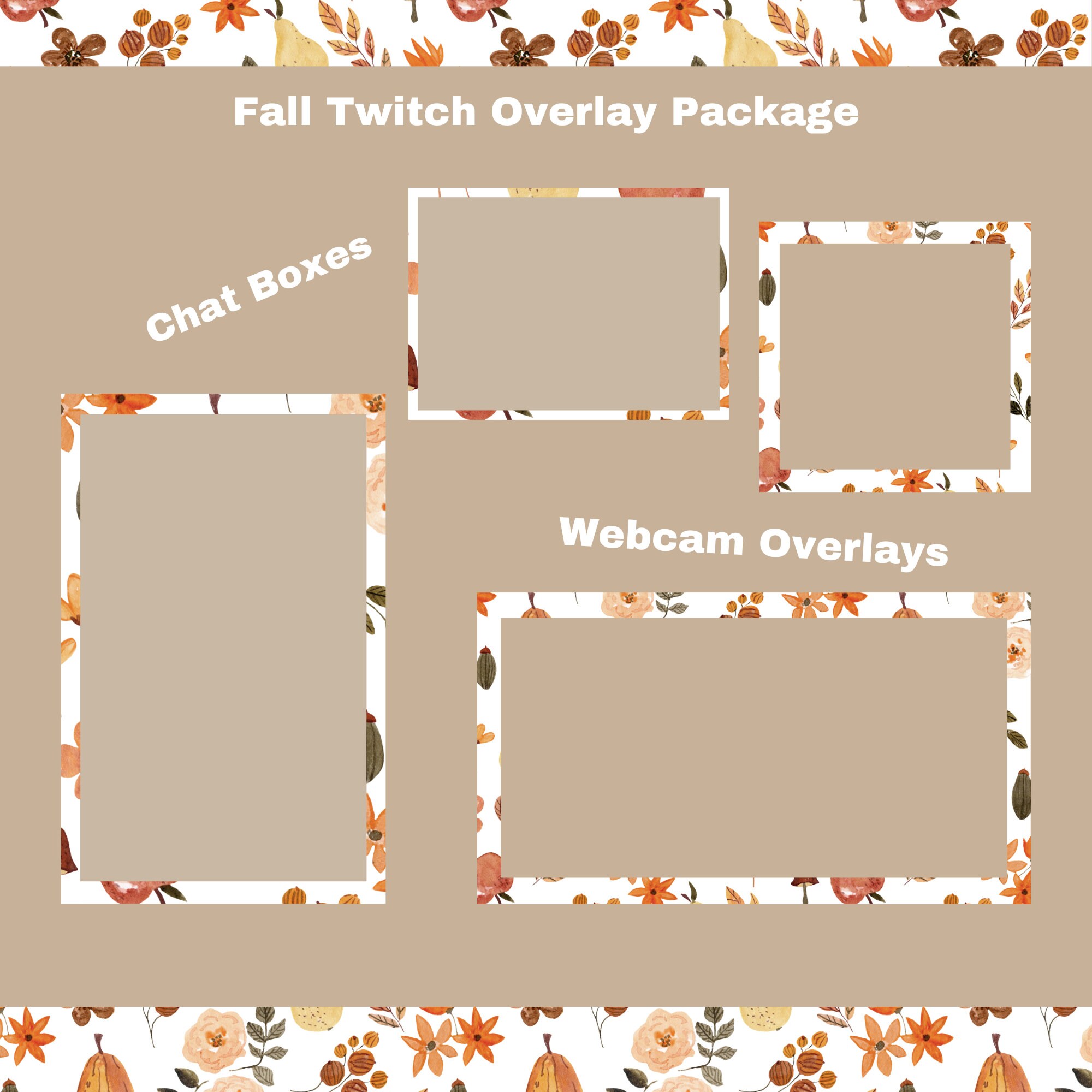 Cozy Fall Twitch Overlay Package, Orange Autumn Stream Scenes, Panels ...