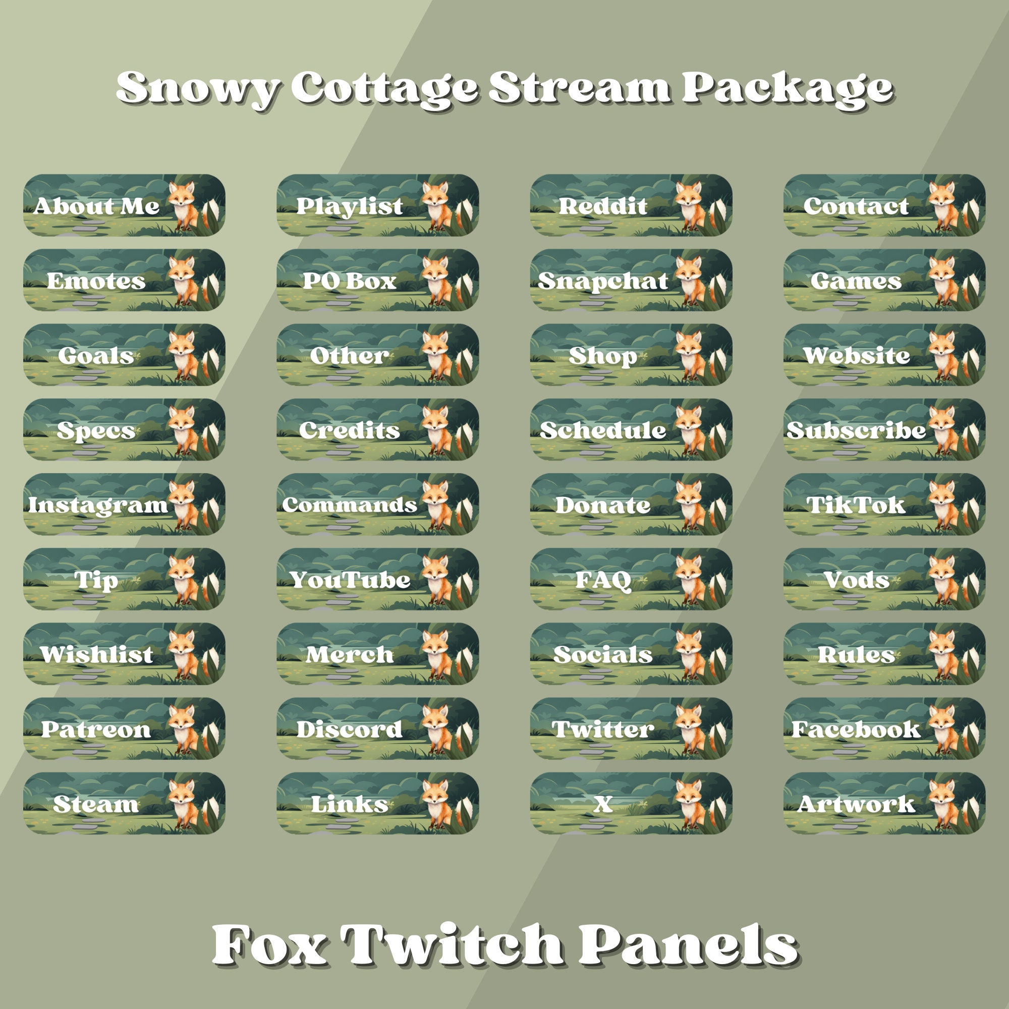 Animated Cozy Stream Overlay Package for Twitch, Snowy Winter ...