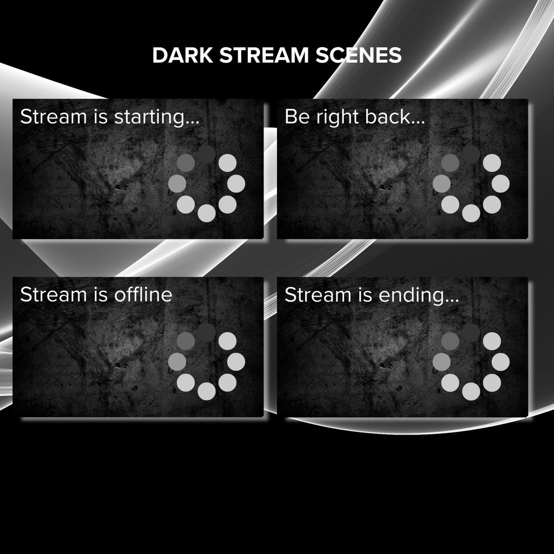 Animated Dark Stream Scenes for Twitch, Starting Soon, Ending Soon, Be ...