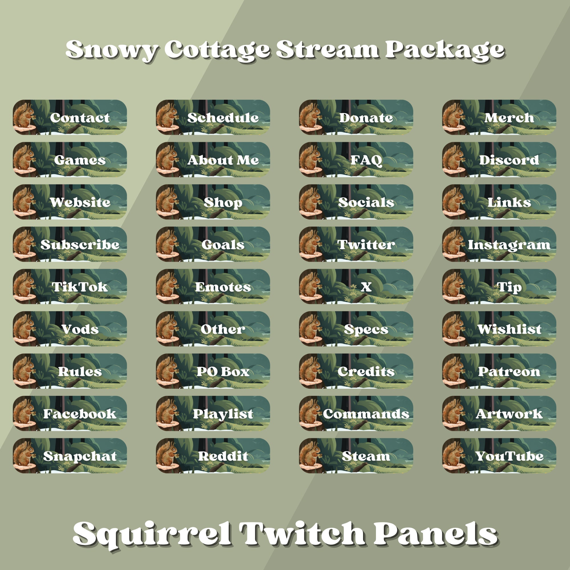 Animated Cozy Stream Overlay Package for Twitch, Snowy Winter ...