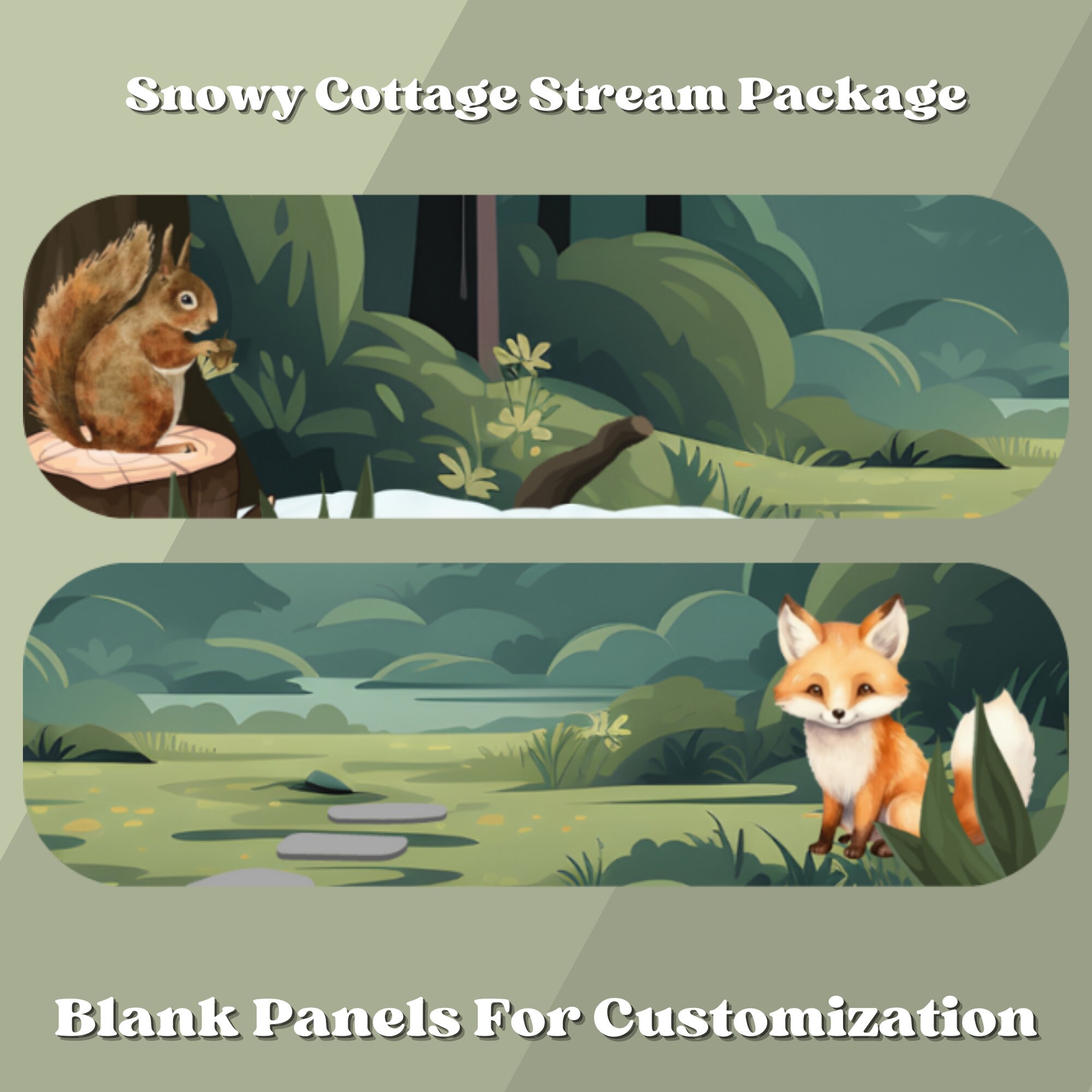 Animated Cozy Stream Overlay Package for Twitch, Snowy Winter ...