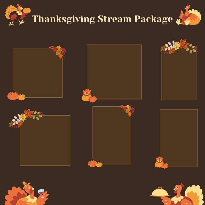 Thanksgiving Twitch Overlay Package, Turkey and Pumpkin Stream Overlays ...