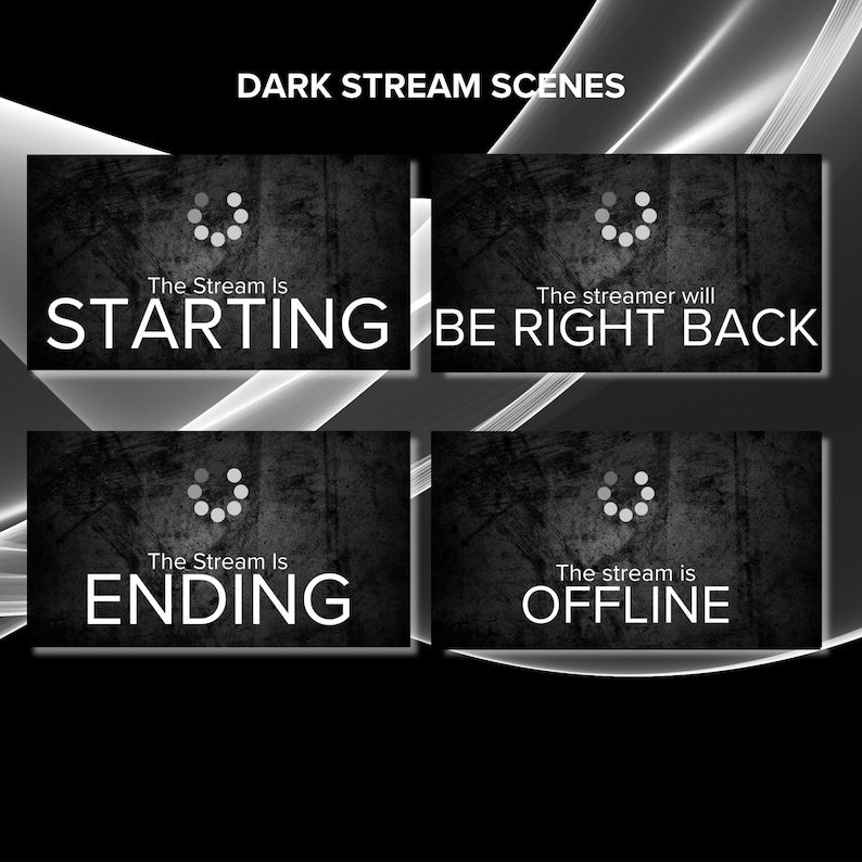 Animated Dark Stream Scenes for Twitch Starting Soon Ending - Etsy