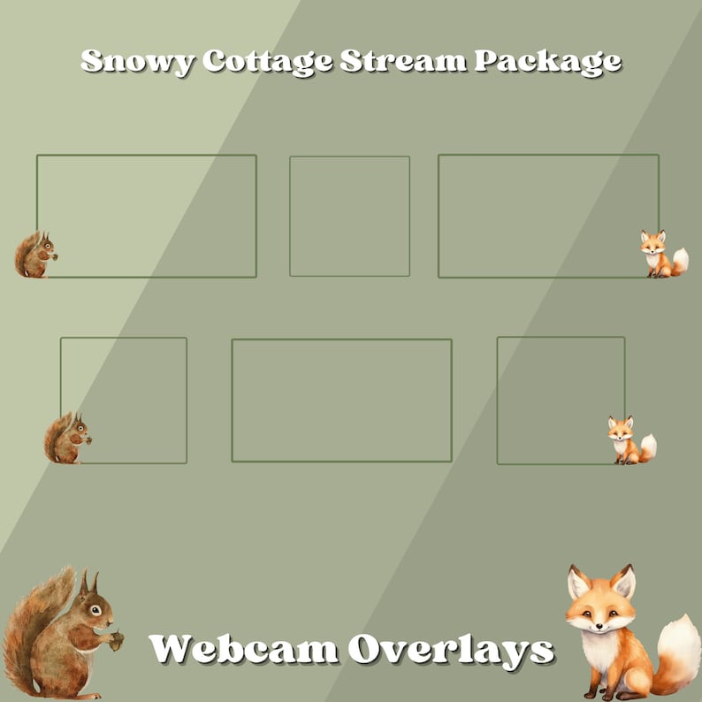 Animated Cozy Stream Overlay Package for Twitch, Snowy Winter ...