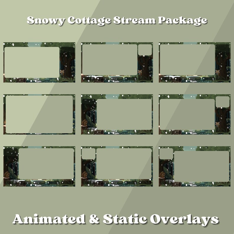 Animated Cozy Stream Overlay Package for Twitch, Snowy Winter ...