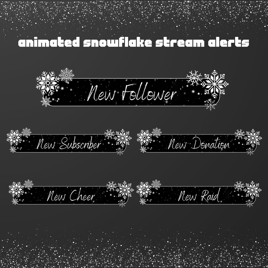 Cozy Animated Snowflake Stream Alerts for Twitch, Cute, Snow, Snowy ...