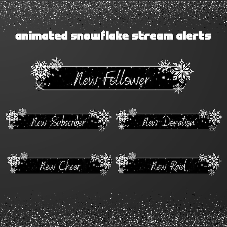 Cozy Animated Snowflake Stream Alerts for Twitch, Cute, Snow, Snowy ...