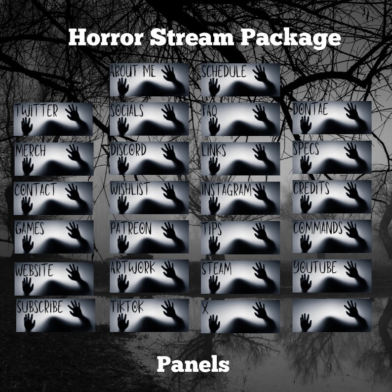 Halloween Horror Stream Overlay Package for Twitch, Dark Spooky Shadow ...
