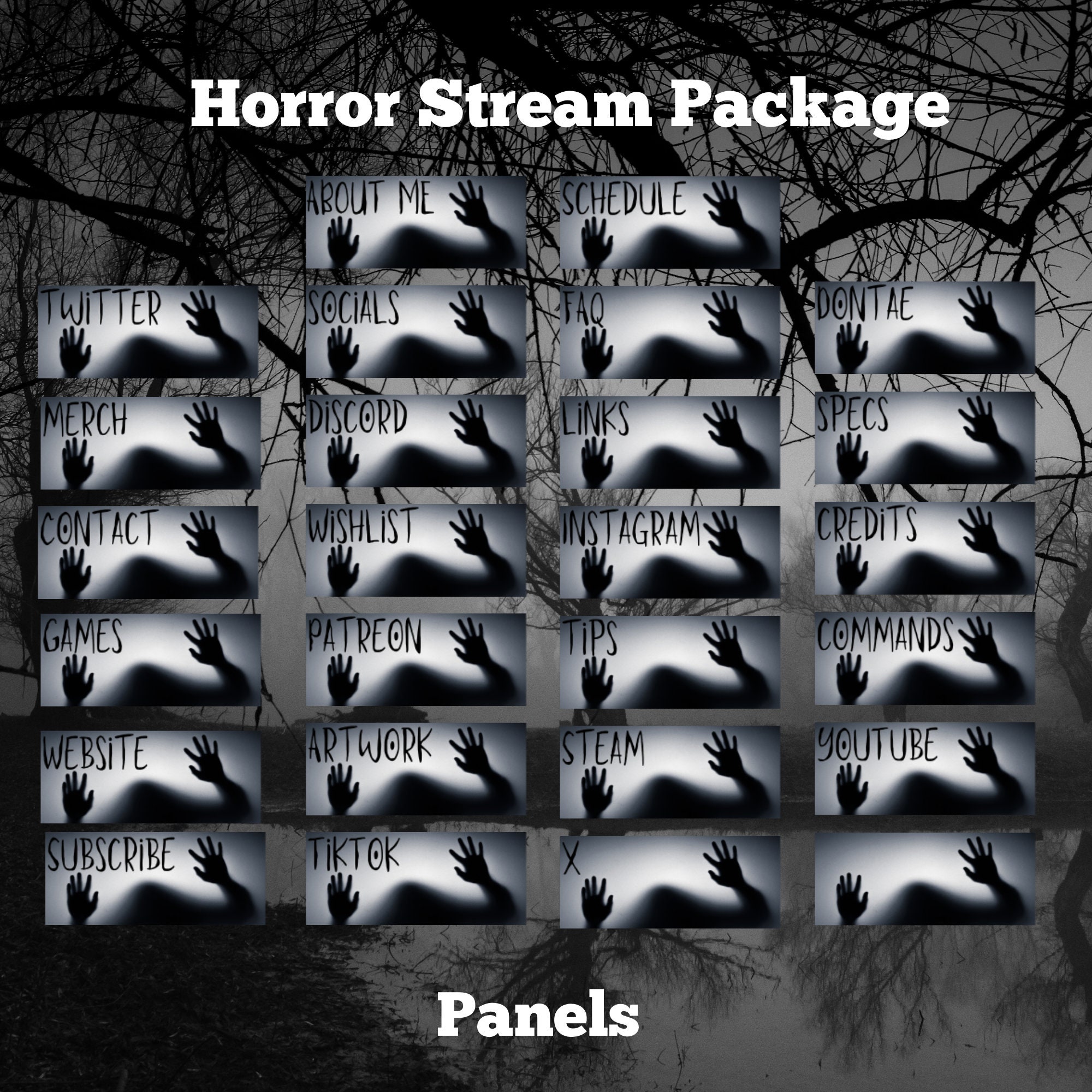 Halloween Horror Stream Overlay Package for Twitch, Dark Spooky Shadow ...