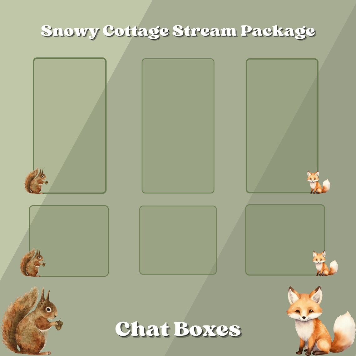 Animated Cozy Stream Overlay Package for Twitch, Snowy Winter ...