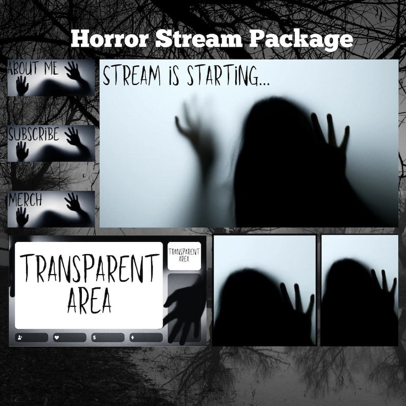 Halloween Horror Stream Overlay Package for Twitch, Dark Spooky Shadow ...