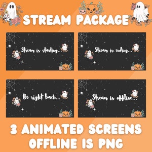 Halloween Stream Overlay Package for Twitch, Cute Stream Overlay ...