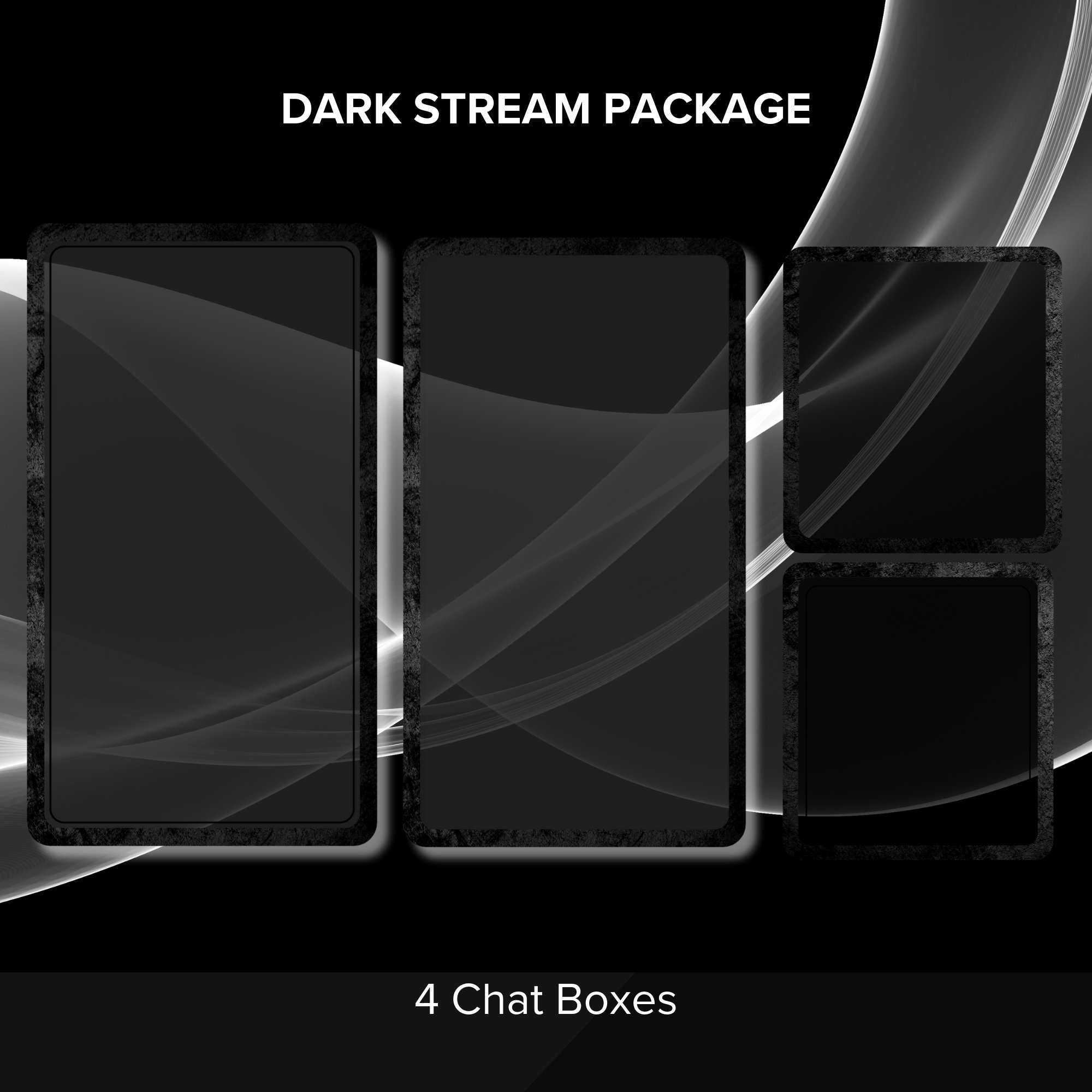 Dark Stream Overlay Package, Black Twitch Overlays, Black and White ...