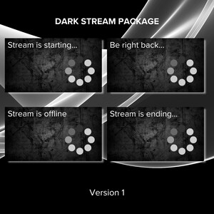 Dark Stream Overlay Package, Black Twitch Overlays, Black and White ...