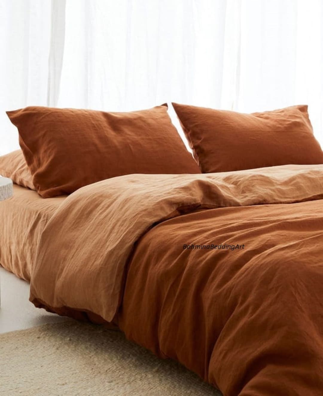 Cinnamon Cotton Duvet Cover Set: Soft Washed Boho Bedding - Etsy