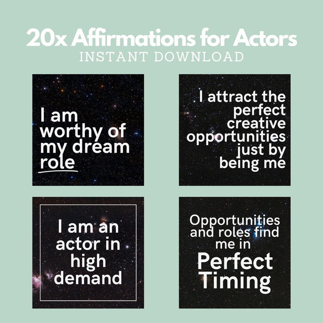 20 Actor Affirmations Affirmations for Actors Creative - Etsy