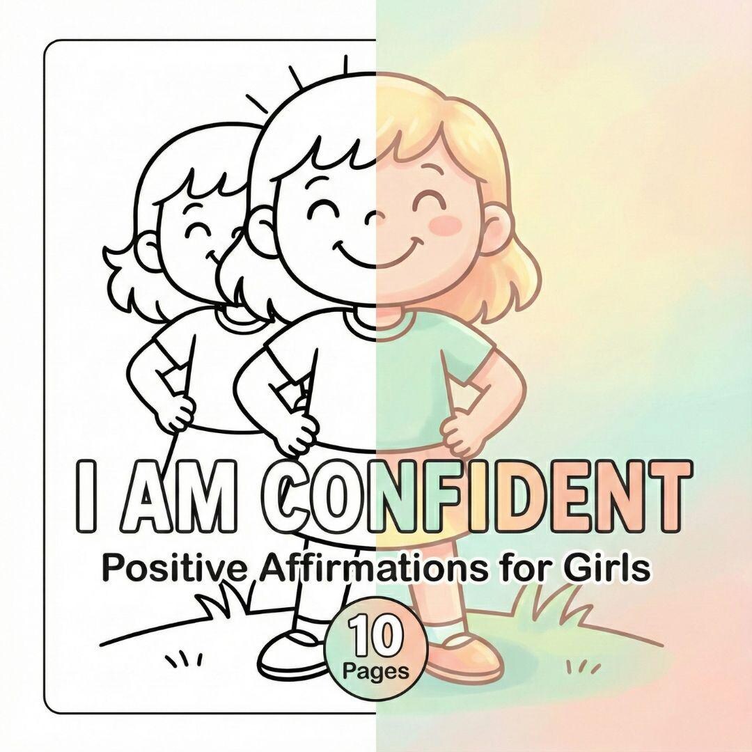 I Am Confident Coloring Book for Girls, Positive Affirmations, Self ...