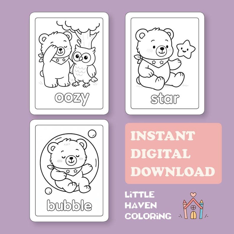 Poffy & Magical Friends Coloring Book: Cute Animal Printable for Kids ...
