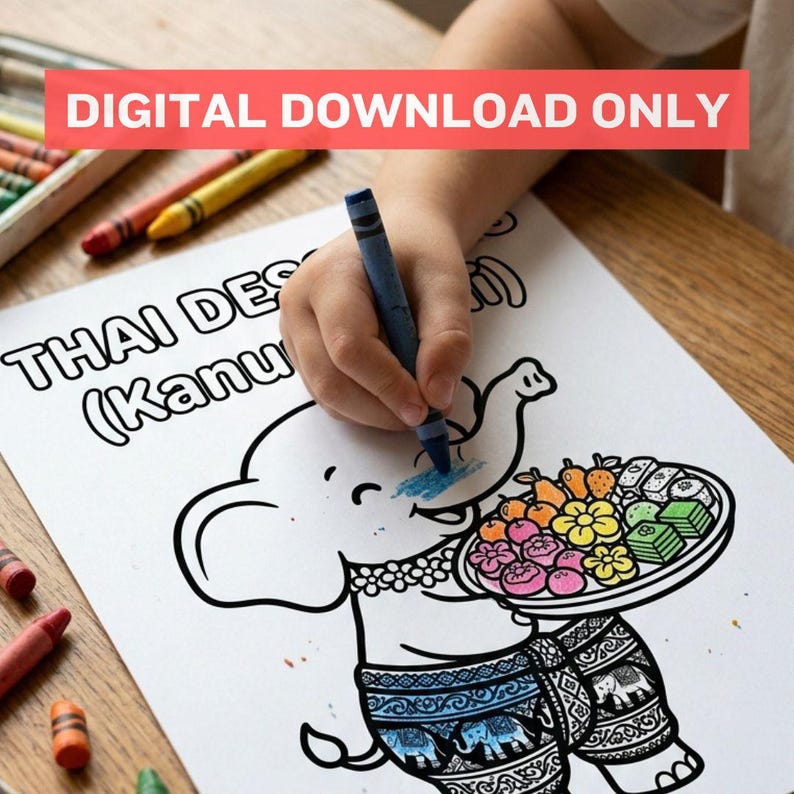 32 Thai Elephant Culture and Food Coloring Pages Printable Activity ...