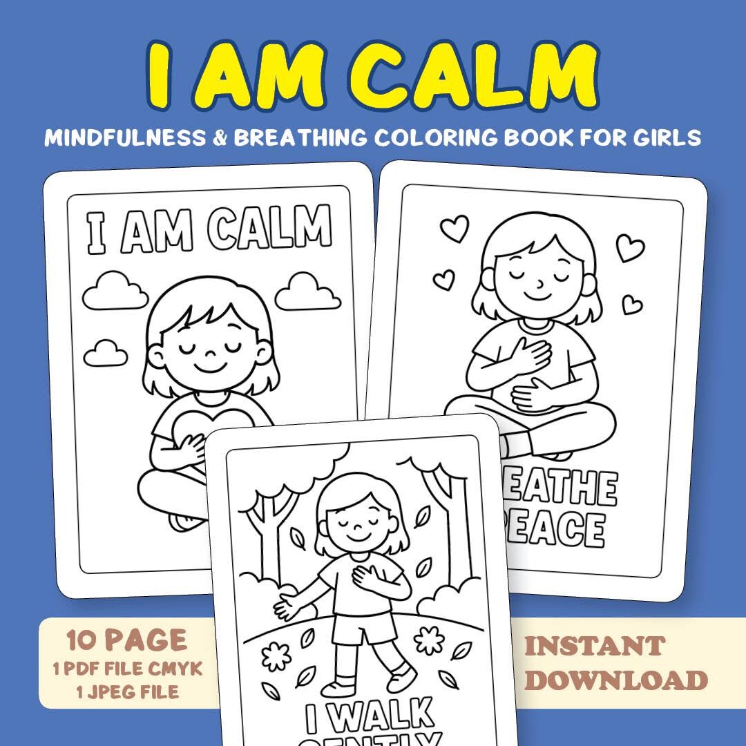 Mindfulness Coloring Book for Girls: "i Am Calm" Affirmations (PDF ...