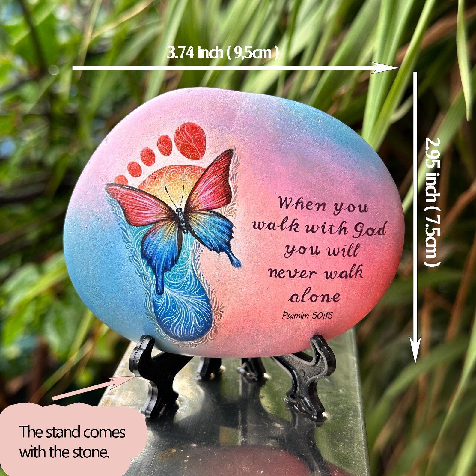 Hand Painted Bible Verse Stone, Custom Inspirational Art - Etsy