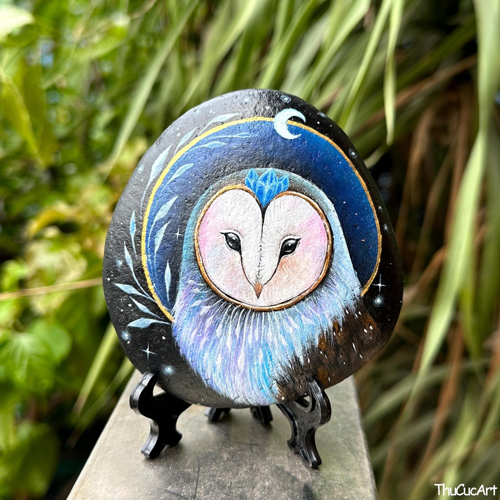Hand-painted Owl Pebble Art, Unique Stone Painting, Nature Inspired ...