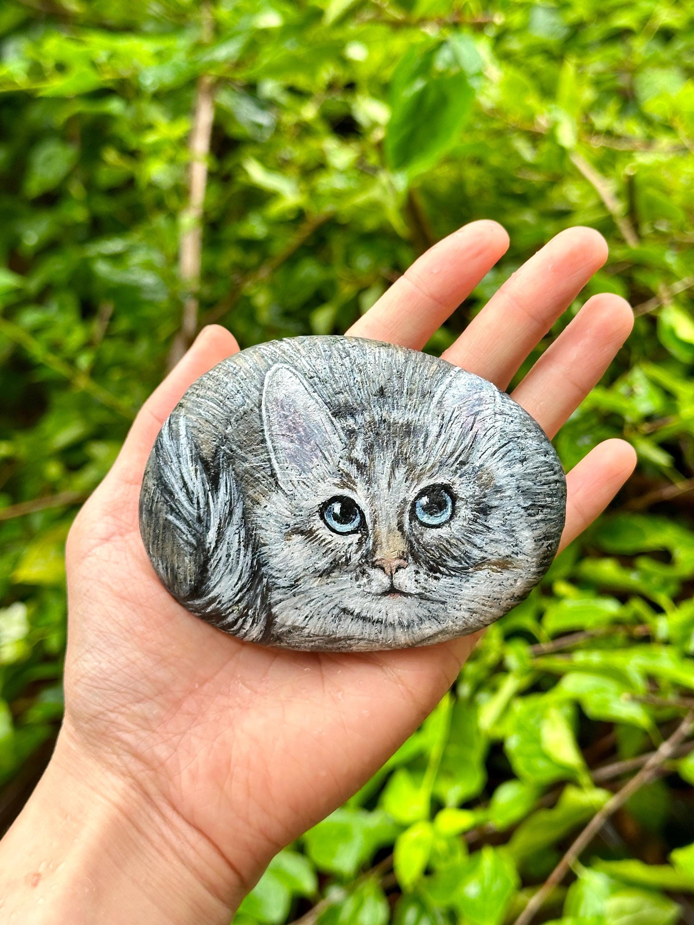 Custom Cat Rock| Painted Rocks| Birthday Gifts| Personalized Gifts| Pet ...