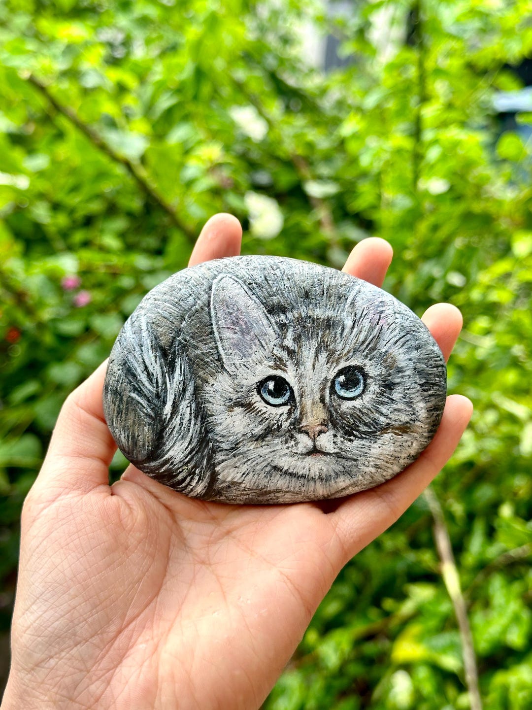Custom Cat Rock| Painted Rocks| Birthday Gifts| Personalized Gifts| Pet ...