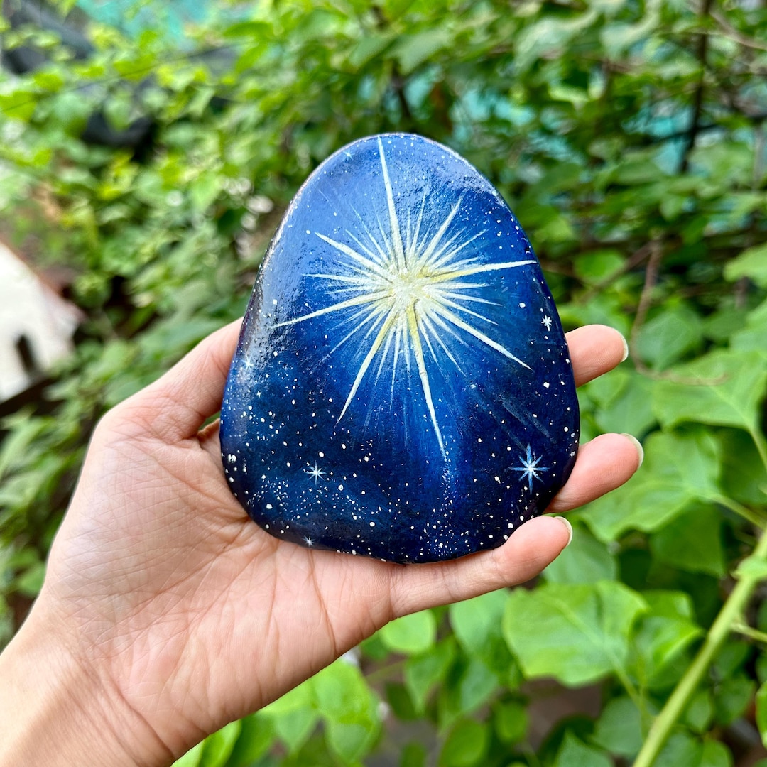 Starry Sky Painting| Shining Star Rock Art| Rock Art| Acrylic Painting ...