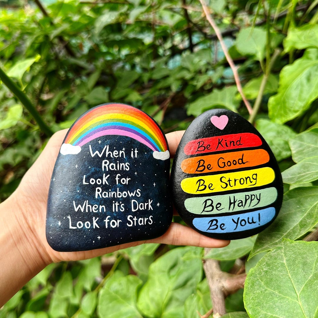 Painted Rocks Motivational Stone Pebble Art LGBTQ Art Unique Gifts ...