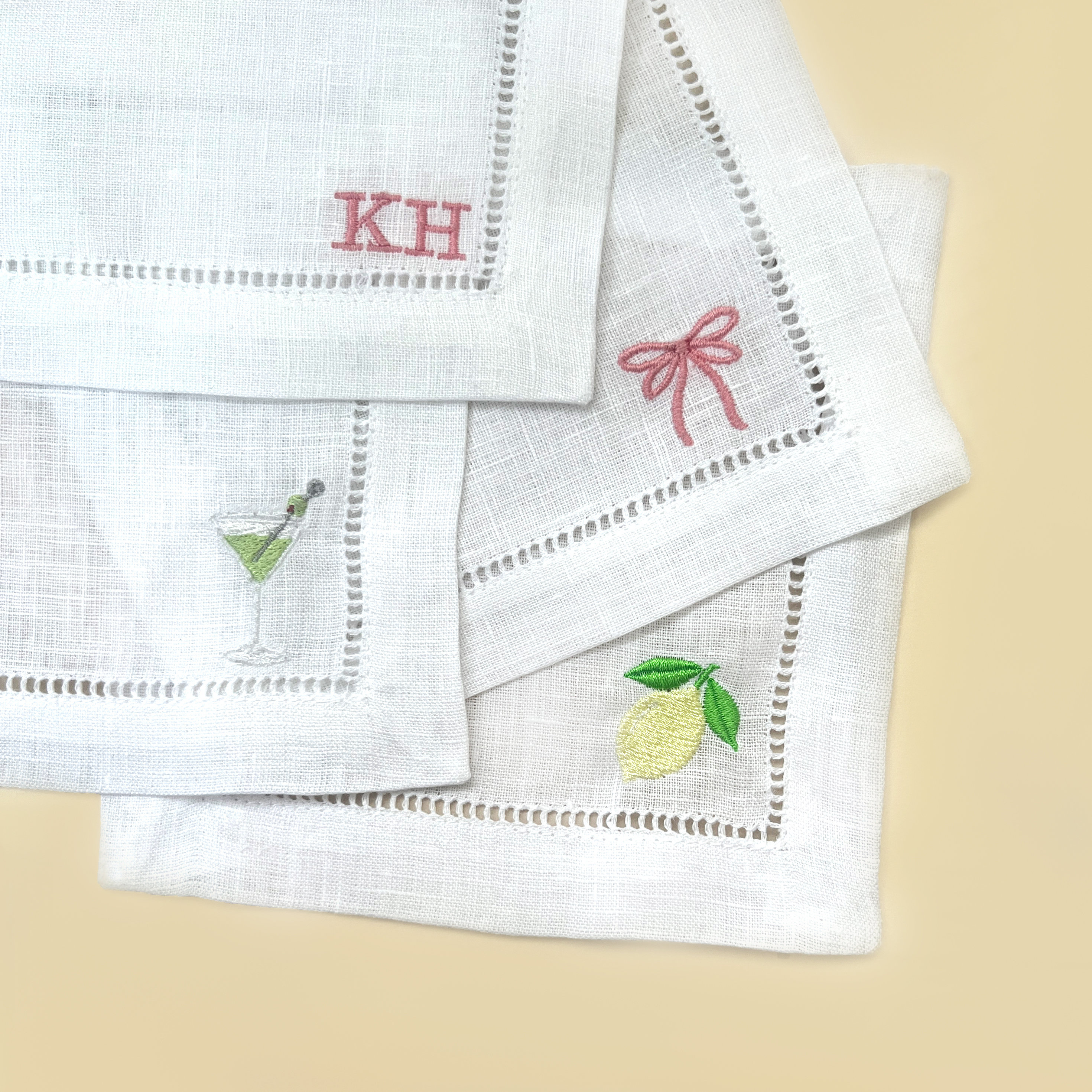 Personalized Embroidered Linen Cocktail Napkins With Your Choice of ...