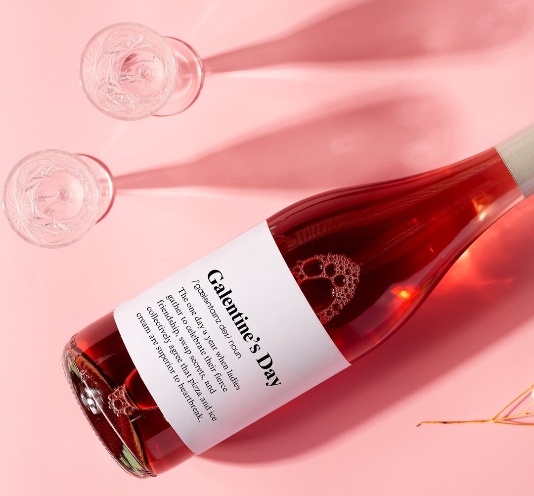 Happy Galentines Day Wine Label Gift for Sweeties Printable Wine Label ...