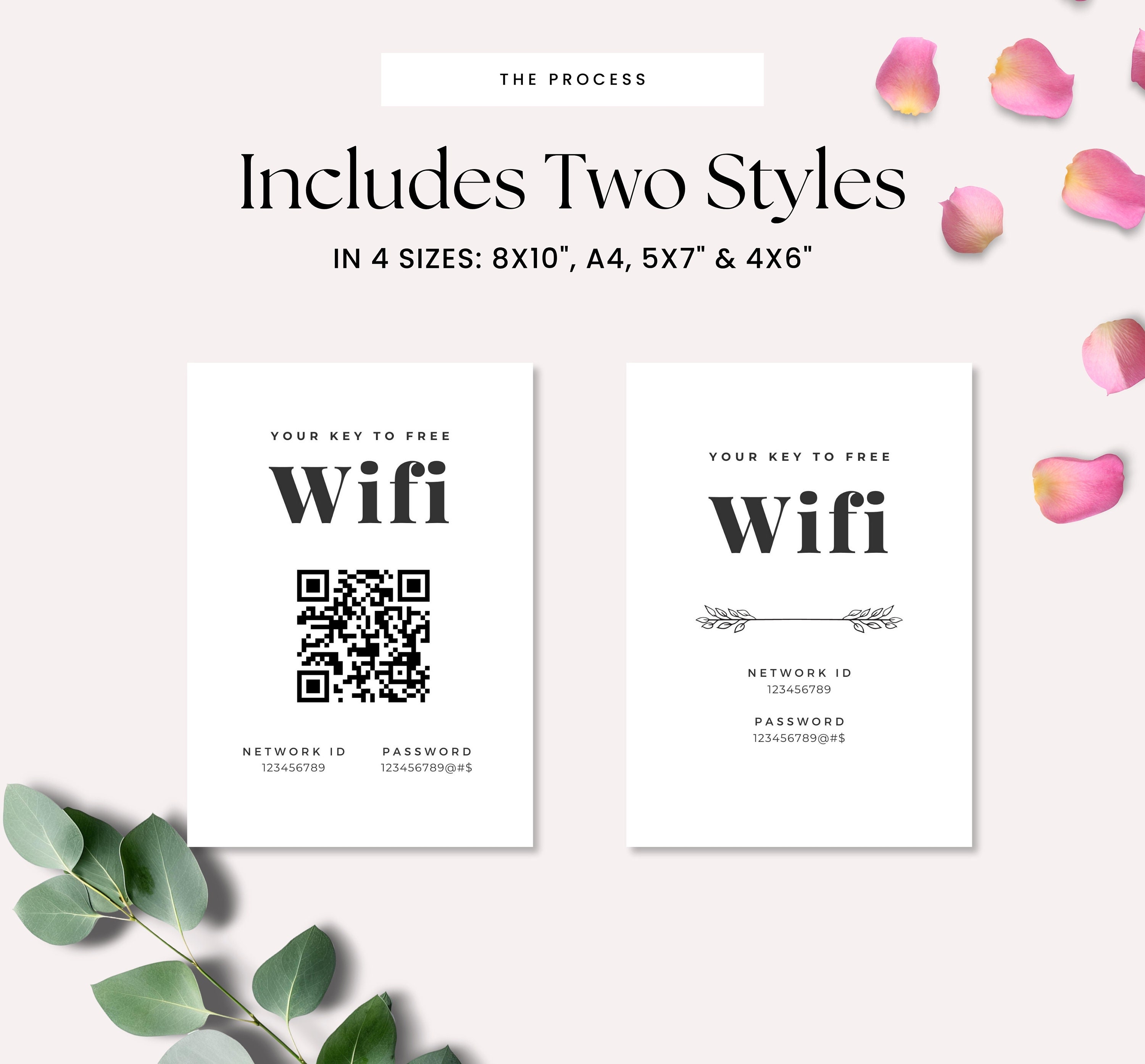 Minimalist QR Code Wifi Sign Template - Etsy
