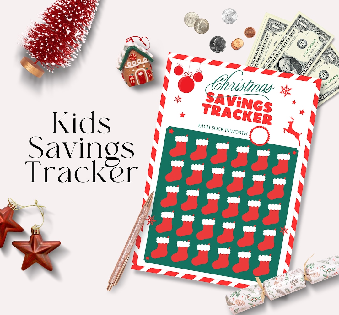 Christmas Savings Tracker for Kids Christmas Savings Challenge ...