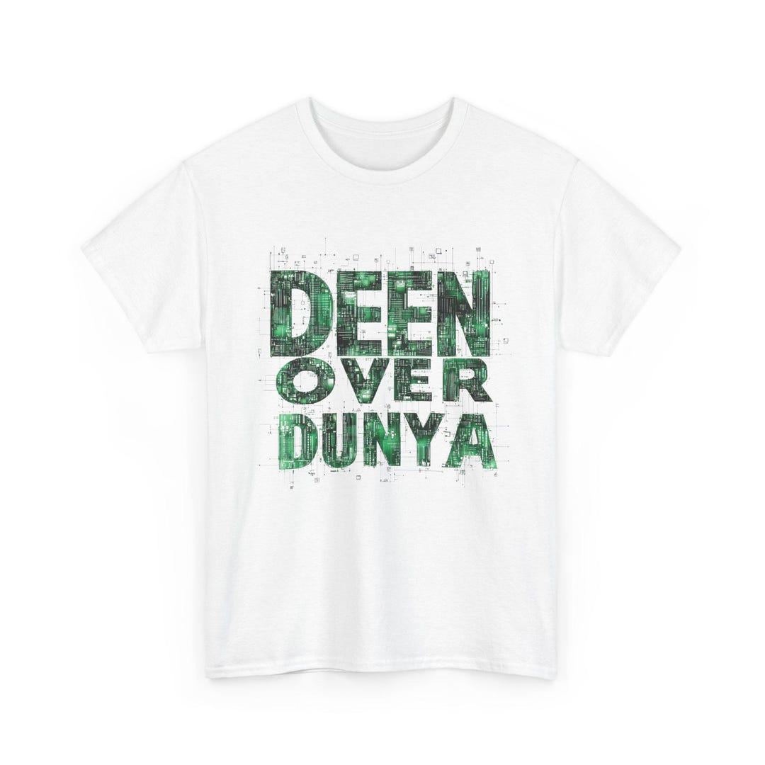 Islamic T-shirt deen Over Dunya Series Design 35 100% Cotton Unisex Tee ...