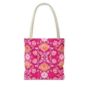 Pink Batik-inspired Tote Bag (all Over Print); Batik Tote Bag, Batik ...